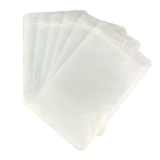 150mm x 220mm Resealable White Matte Plastic Flat Zipper Lock Pouch ...