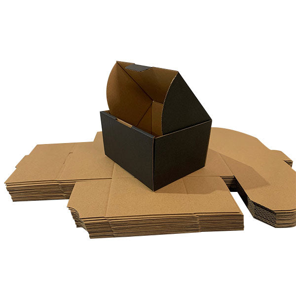 OZPACK 125 x 100 x 75mm Die Cut Shipping Packing Cardboard Box | Black